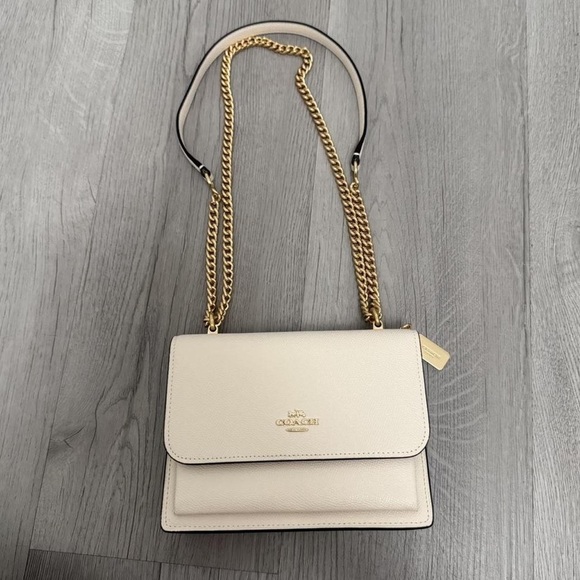Coach | Bags | Coach Ivory Crossbody Bag With Gold Chain | Poshmark